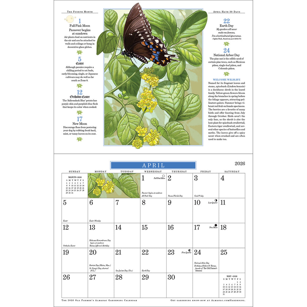 2026 Calendars for Walls and Desks – The Old Farmer's Almanac Store
