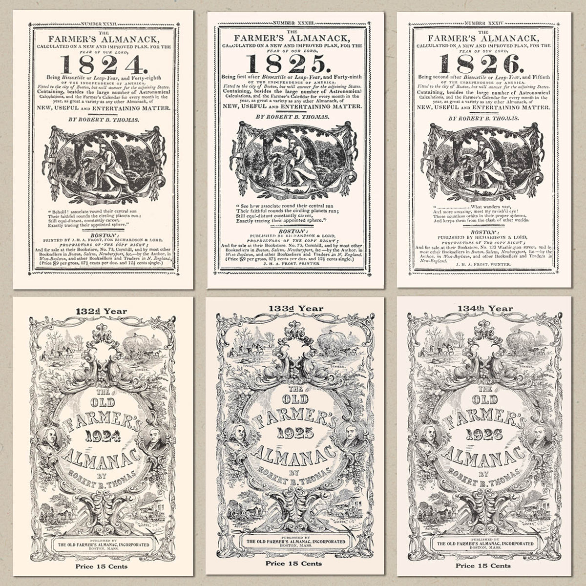Replica Historic Old Farmer’s Almanac – 6-Edition Set (1824–1926) – The ...
