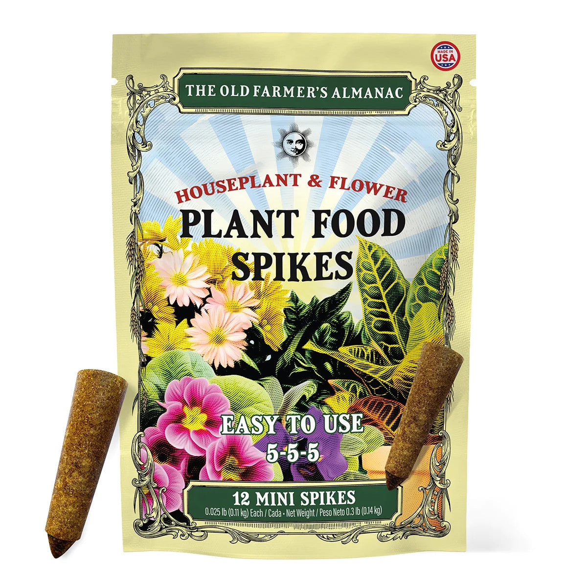 The Old Farmer's Almanac Houseplant & Flower 5-5-5 Plant Food Spikes ...