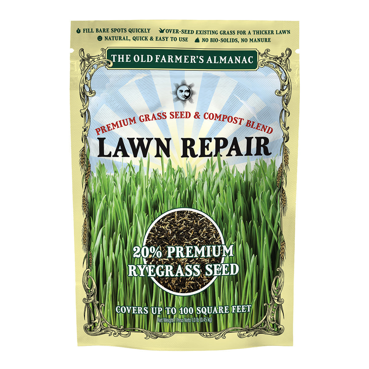 The Old Farmer's Almanac Lawn Repair Premium Grass Seed & Compost Blend ...